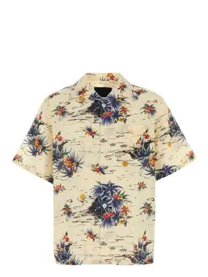 Prada Prada Men Hawaii Batista Cotton Short-Sleeved Shirt Multicolor