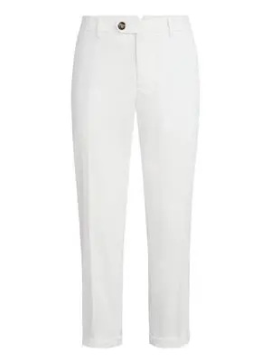 Brunello Cucinelli Garment Dyed Cotton Gabardine Trousers - Multicolor