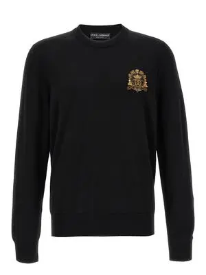 Dolce & Gabbana Coat Of Arms" Virgin Wool Sweater - Black