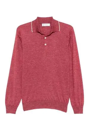 Brunello Cucinelli Brunello Cucinelli Men Long Sleeve Polo Multicolor