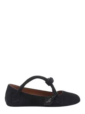 ALAÏA ALAIA Black Suede Mary Jane Flats