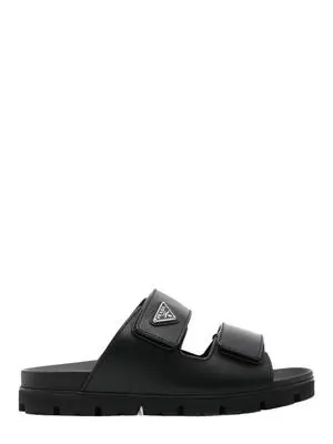 Prada Calf Leather Strap Sandals - Black