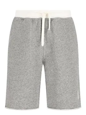 Brunello Cucinelli Cotton Linen Blend Logo Detail Shorts - Gray