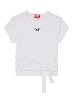 DIESEL® T-bunny-tail S1 Cotton T-shirt With Tie Bands - Multicolor