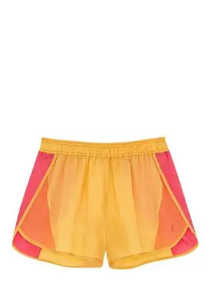 Saint Laurent Panelled Cupro Shorts - Yellow