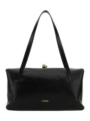 JIL SANDER Leather Goji Pillow Handbag - Black