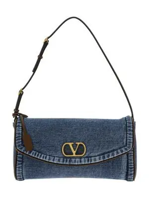 Valentino Garavani VALENTINO GARAVANI Denim Devain Shoulder Bag Blue