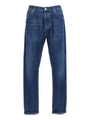 Brunello Cucinelli BRUNELLO CUCINELLI Denim Jeans With Button Closure Blue
