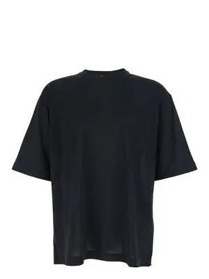Jacquemus Jacquemus Men 'Le Rond Carre Mc' Black T-Shirt With Round Neck And Logo On The Back In  Fabric Man Black