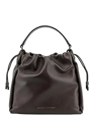 Brunello Cucinelli Mellow Leather Bucket Shoulder Bag - Multicolor