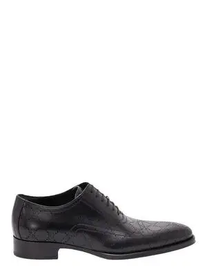 Gucci Leather Perforated Oxfords - Black