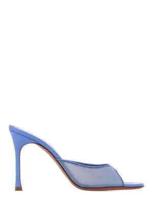 Amina Muaddi Cerulean Mesh Alexa Mules - Blue