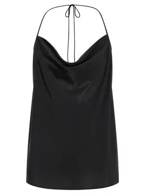 Valentino Garavani Silk Satin Halter Neck Top - Black