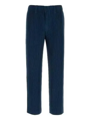 Issey Miyake Homme Plisse Issey Miyake Navy Polyester Trousers Blue