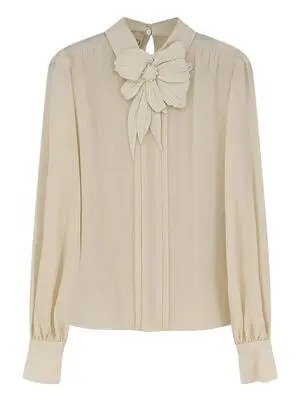 Valentino Garavani VALENTINO Silk Shirt With Flower Detail Multicolor