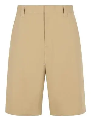 Moschino Beige Cotton Blend Bermuda Shorts - Cream
