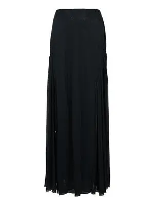 LANVIN Flared Viscose Blend Skirt - Black