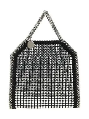 Stella McCartney Tiny Falabella Handbag With Stud Appliqu - Black