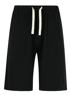 Palm Angels Cotton Bermuda Shorts With Logo - Black