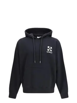 Off-White Arrow Detail Cotton Hoodie - Black