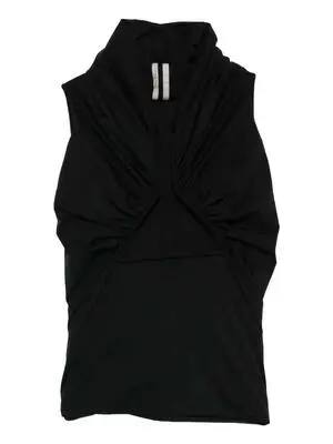 Rick Owens Sleeveless Draped Jersey Top - Black