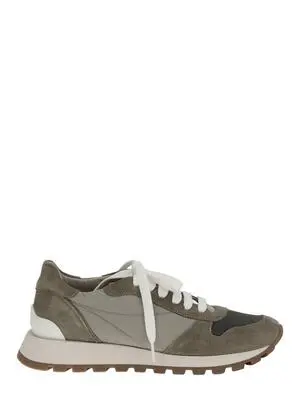 Brunello Cucinelli BRUNELLO CUCINELLI Technical Fabric Runner Sneakers Green