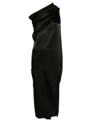 Rick Owens Athena Arrowhead One-shoulder Midi Dress - Black