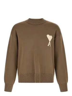 Ami De Coeur' Wool And Cotton Blend Sweater - Cream