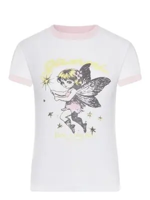 GANNI Cotton Graphic Print T-shirt - White