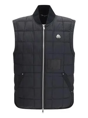 Moose Knuckles Quilted Logo Vest - Black