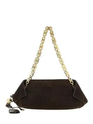 SALVATORE FERRAGAMO FERRAGAMO Croc Effect Suede Shoulder Bag
