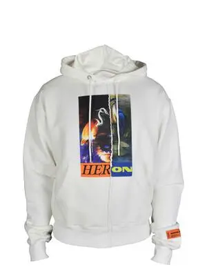 Heron Preston Graphic Print Cotton Hoodie - White