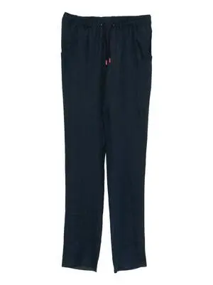 Kiton KITON Linen Drawstring Waist Pants Blue