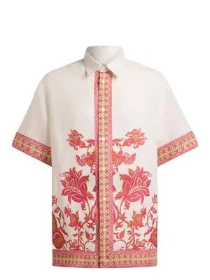 ETRO Etro Men Geometric Floral Linen Shirt