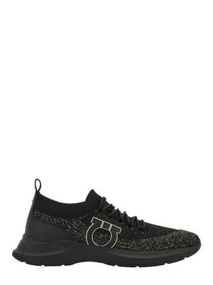FERRAGAMO Low-top Gancini Detail Trainers - Black