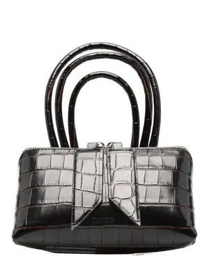 Attico Mini Friday Bag With Crocodile Effect - Brown