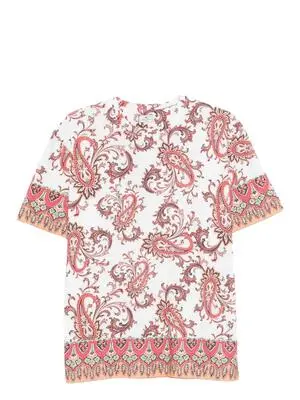 Etro T-shirt With Paisley Trim - Multicolor