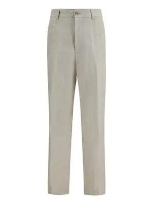 Dries Van Noten Linen And Cotton Blend Tailored Pants - Cream