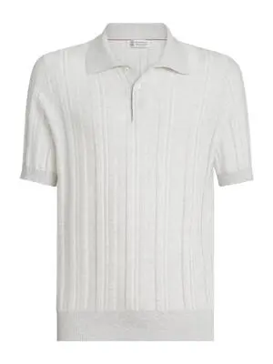 BRUNELLO CUCINELLI BRUNELLO CUCINELLI Ribbed Knit Polo Shirt