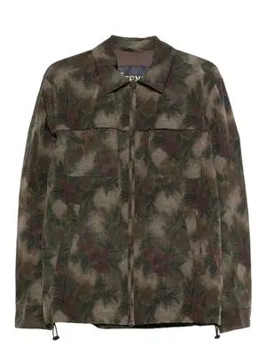 Herno Floral Print Zip-up Shirt Jacket - Green