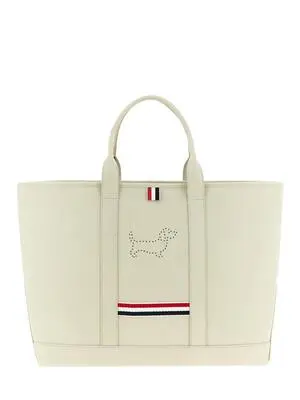THOM BROWNE THOM BROWNE Medium Tool Bag In Grained Leather