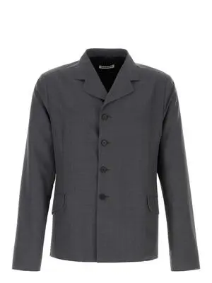 JIL SANDER Dark Grey Wool Blazer - Gray