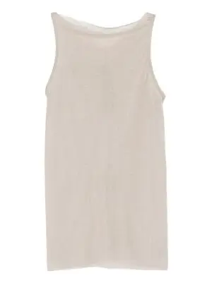 RICK OWENS RICK OWENS Taupe Grey Crew Neck Sleeveless Tank Top