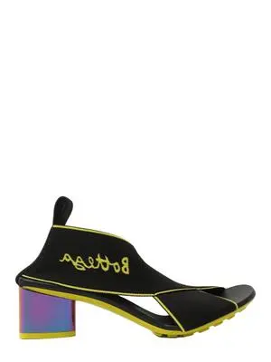 Bottega Veneta Fabric Flex Sandals With Embossed Logo - Black