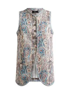 Etro Jacquard Vest With Floral Paisley Pattern - Multicolor