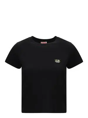 Kenzo Cotton T-shirt With Embroidered "wild Tiger - Black