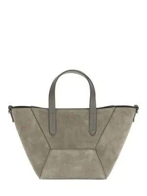 Brunello Cucinelli Suede Shoulder Bag - Brown