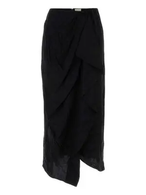 Isabel Marant Étoile Stretch Silk Draped Skirt - Black