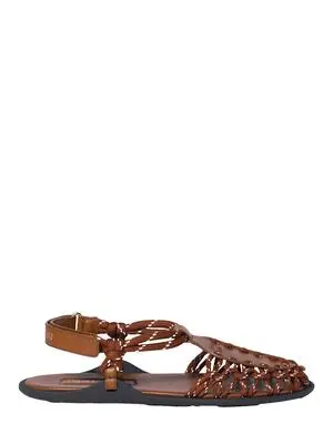 MIU MIU MIU MIU Leather Sandals With Knotted Detail