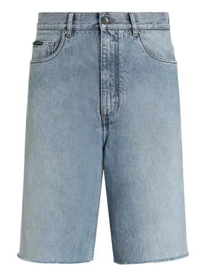 Dolce & Gabbana Logo Denim Shorts - Blue